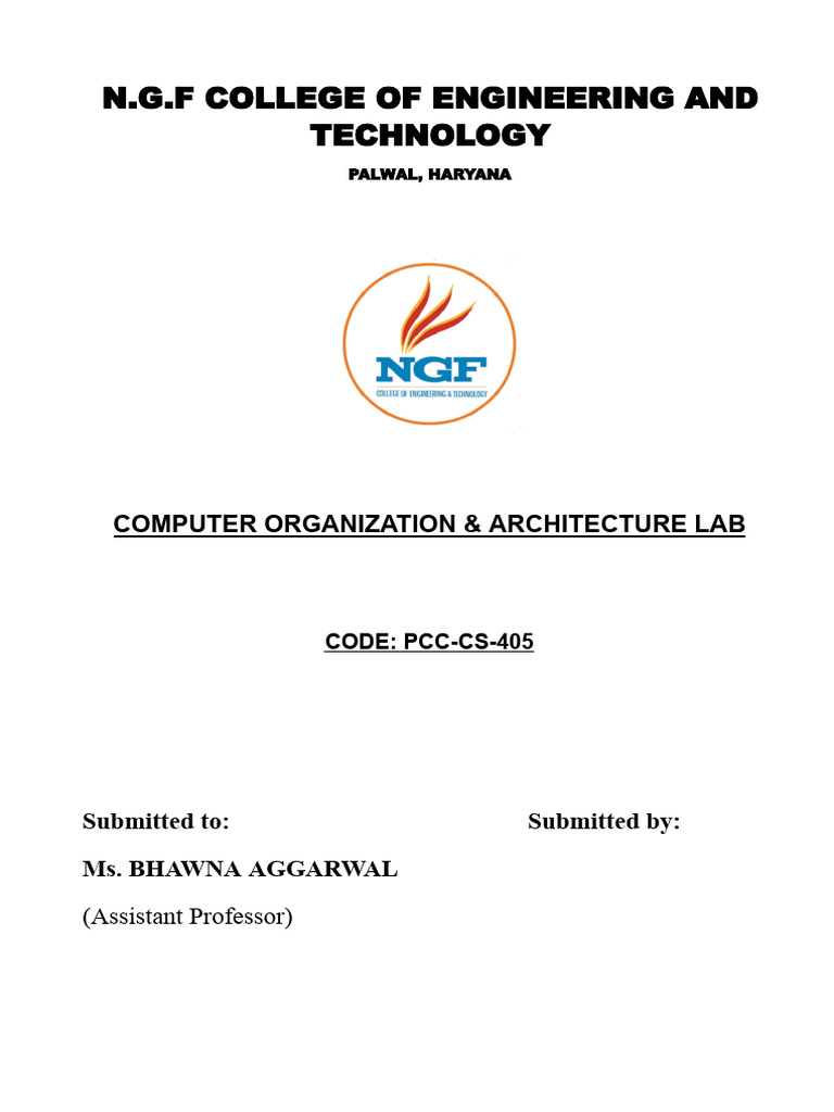 Coa Lab File | PDF | Assembly Language | Central Processing Unit