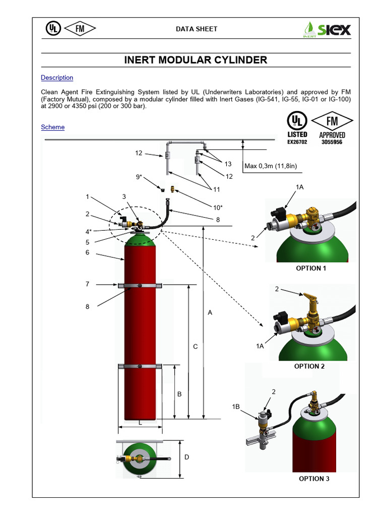 Inert Modular Cylinder Data Sheet | PDF | Gas Technologies ...