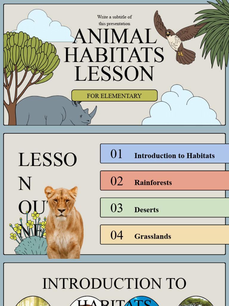 Illustrative Animal Habitats Lesson For Elementary | PDF | Grassland ...
