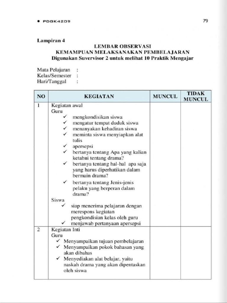 LEMBAR OBSERVASI | PDF