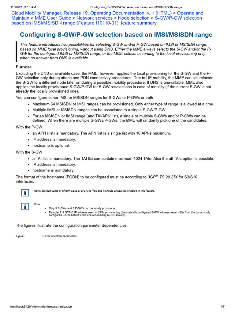 Configure SGW PGW Selection | PDF | Network Architecture | Networking ...