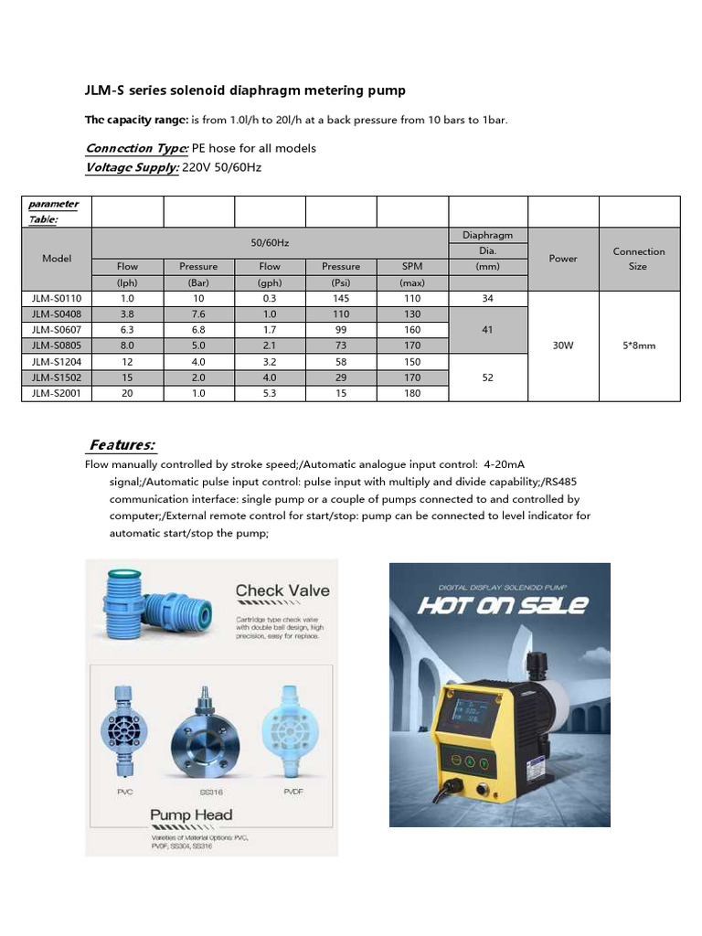 JLM Metering Diaph Pump | PDF