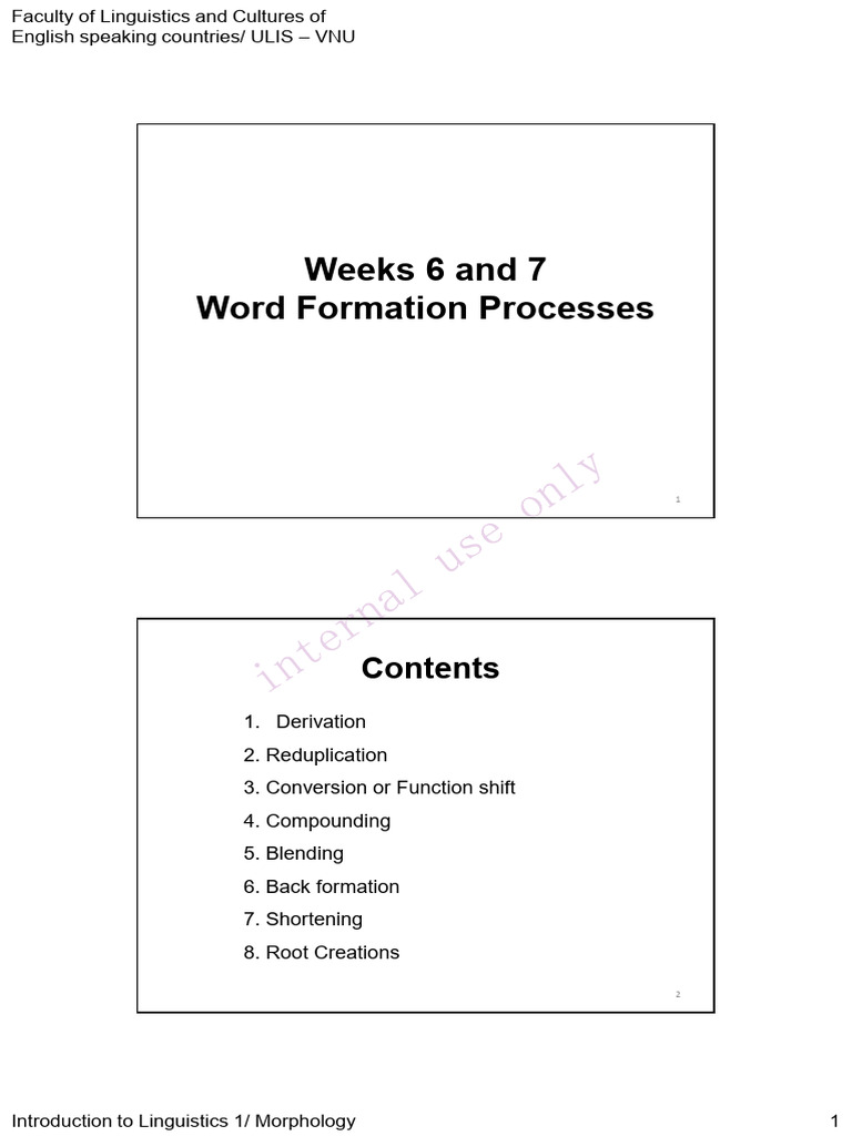 L07 - Morphology Word Formation-Unlocked | PDF | Morphology ...