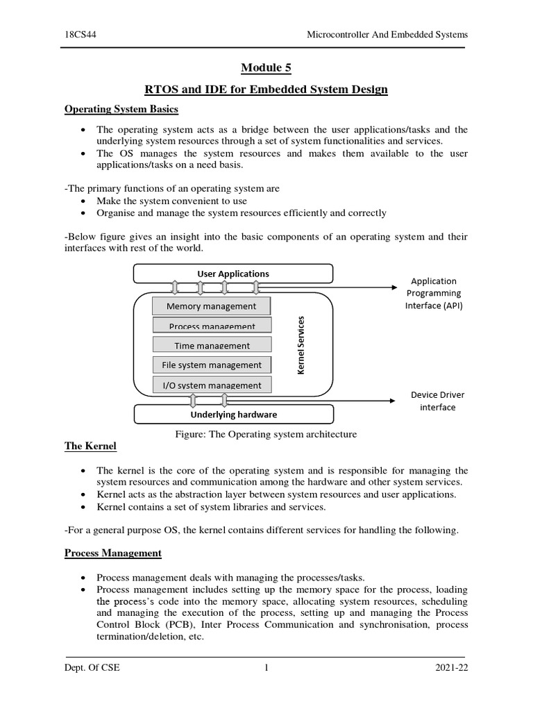 Module 5 MES Notes | PDF | Kernel (Operating System) | Process (Computing) Module 5 MES Notes | PDF | Kernel (Operating System) | Process (Computing)