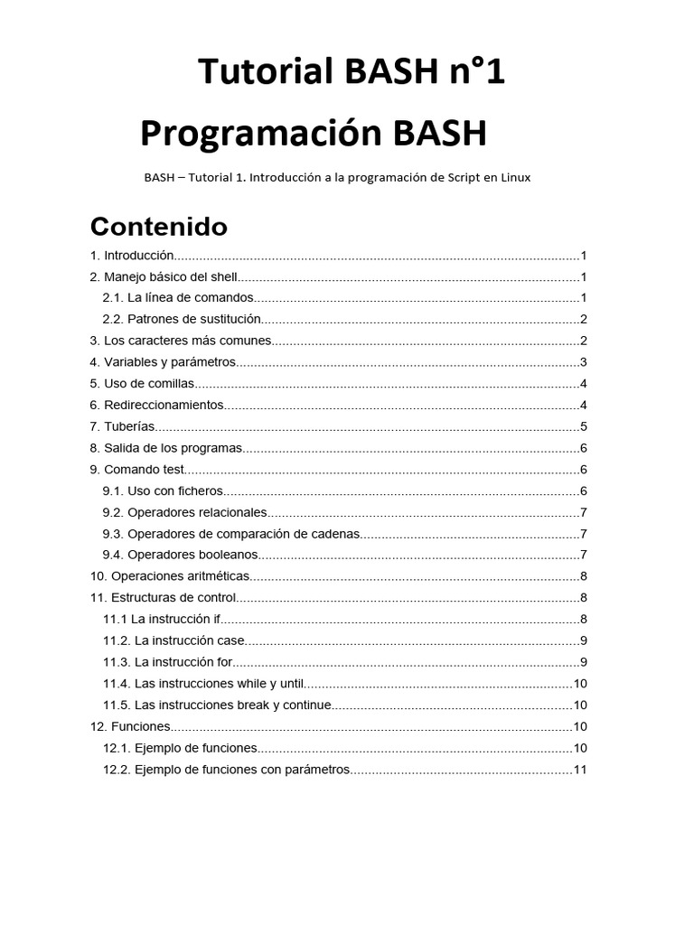 Introducción a BASH en Linux | PDF | Interfaz de línea de comando | Lenguaje de programación