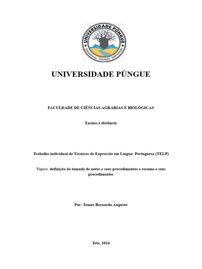 Tomada de Notas e Resumos Eficazes | PDF | Abstract (resumo) | Informação