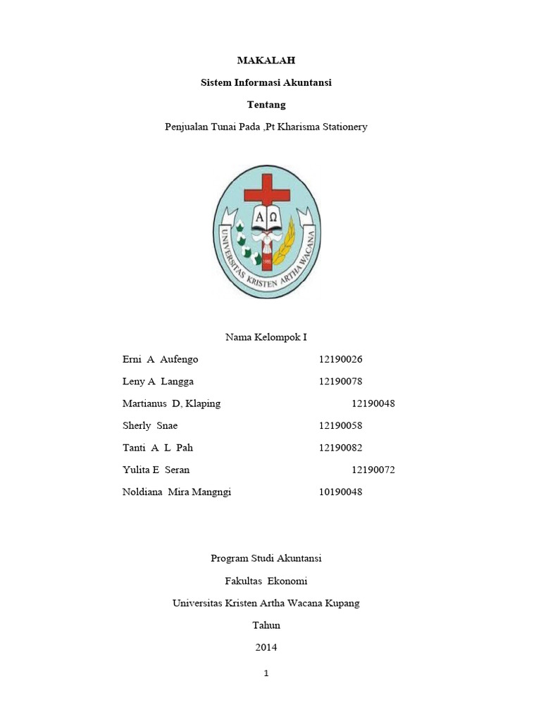 Sia Penjualan Tunai KLPK 1b | PDF | Pengelolaan Keuangan & Uang
