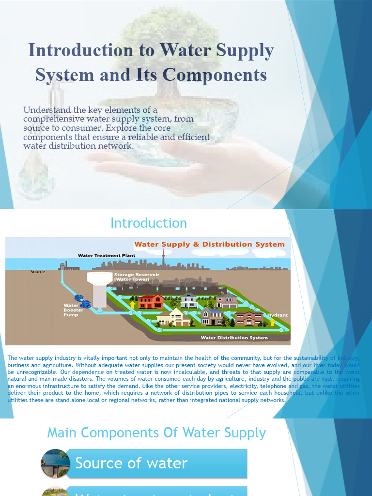 Water Supply System Overview And Components Pdf Water Purification
