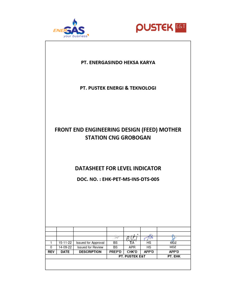 EHK-PET-MS-INS-DTS-005 Data Sheet for Level Indicator Rev. 1-IFA - OK | PDF
