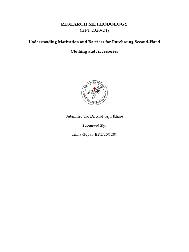 Research methodology | PDF | Consumer Behaviour | Fashion