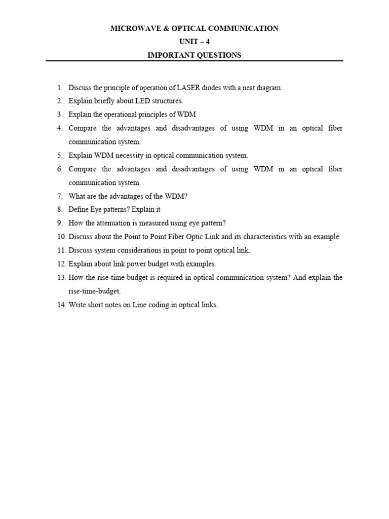MW&OC UNIT 4 IMPORTANT QUESTIONS | PDF MW&OC UNIT 4 IMPORTANT QUESTIONS | PDF