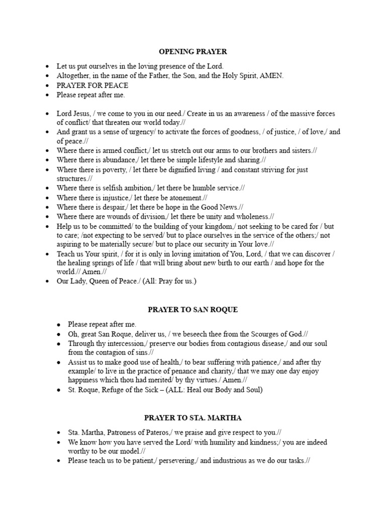 Morning Assembly Guide | PDF | Prayer | Penance