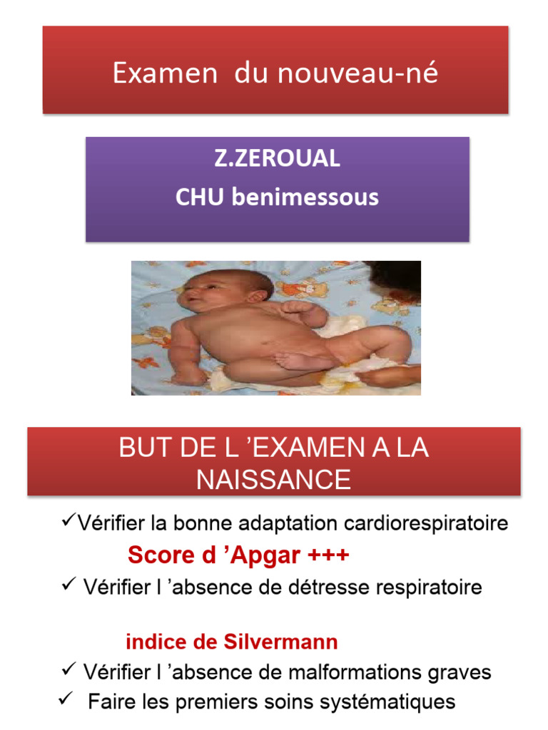 Examen Du Nouveau-Né | PDF | Nourrisson | Grossesse