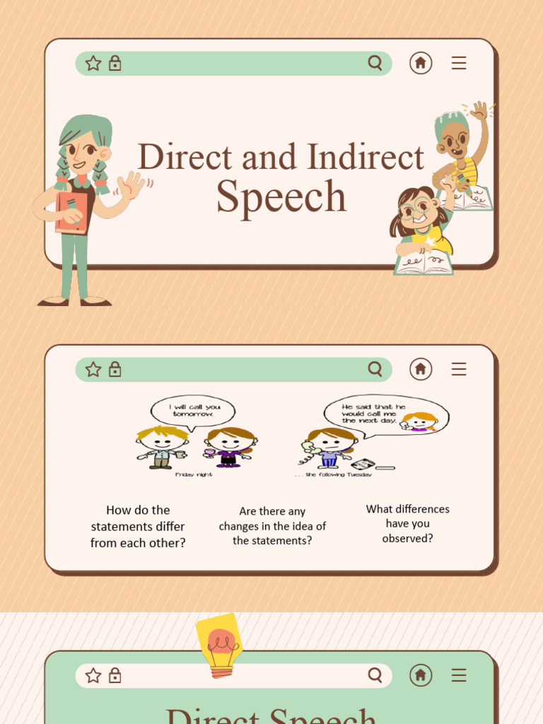 4thq w2 Direct and Indirect Speech | PDF | Syntax | Language Mechanics