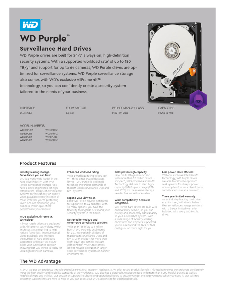 1.a WD Purple HDD 4TB | PDF | Hard Disk Drive | Computer Architecture