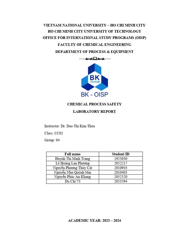 Process Safety Lab Report - Reid Vapor | PDF | Evaporation | Pressure