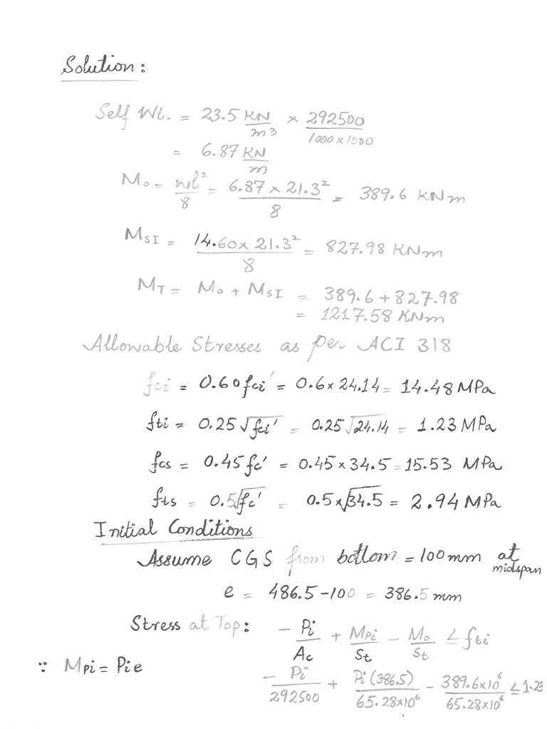 Flexure Design of Beam Problem Solution | PDF