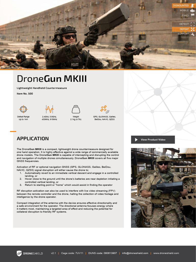 DroneGun-MKIII-Brochure - v2.1 - A4 | PDF | Unmanned Aerial Vehicle ...