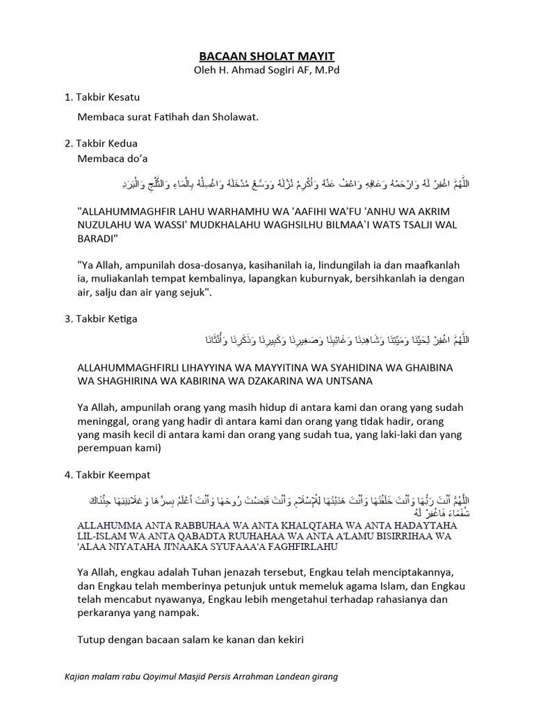 Bacaan Sholat Mayit | PDF