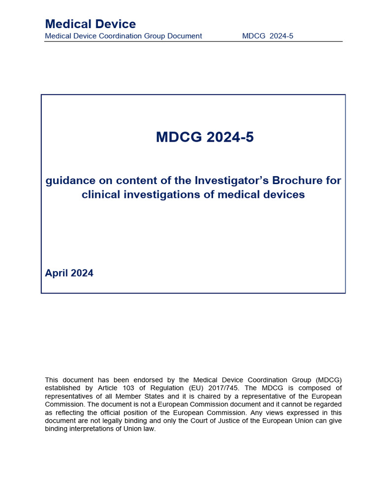 MDCG 2024-5 en | Download Free PDF | Medical Device | Usability