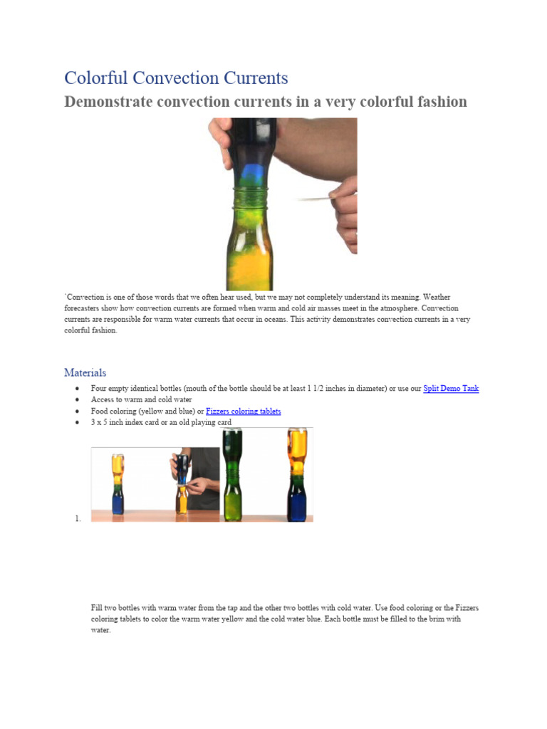 Colorful Convection Currents | PDF | Atmosphere Of Earth | Water