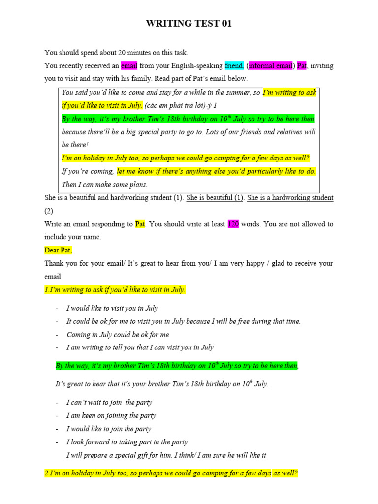 WRITING - Để Các e Tham Khảo | PDF