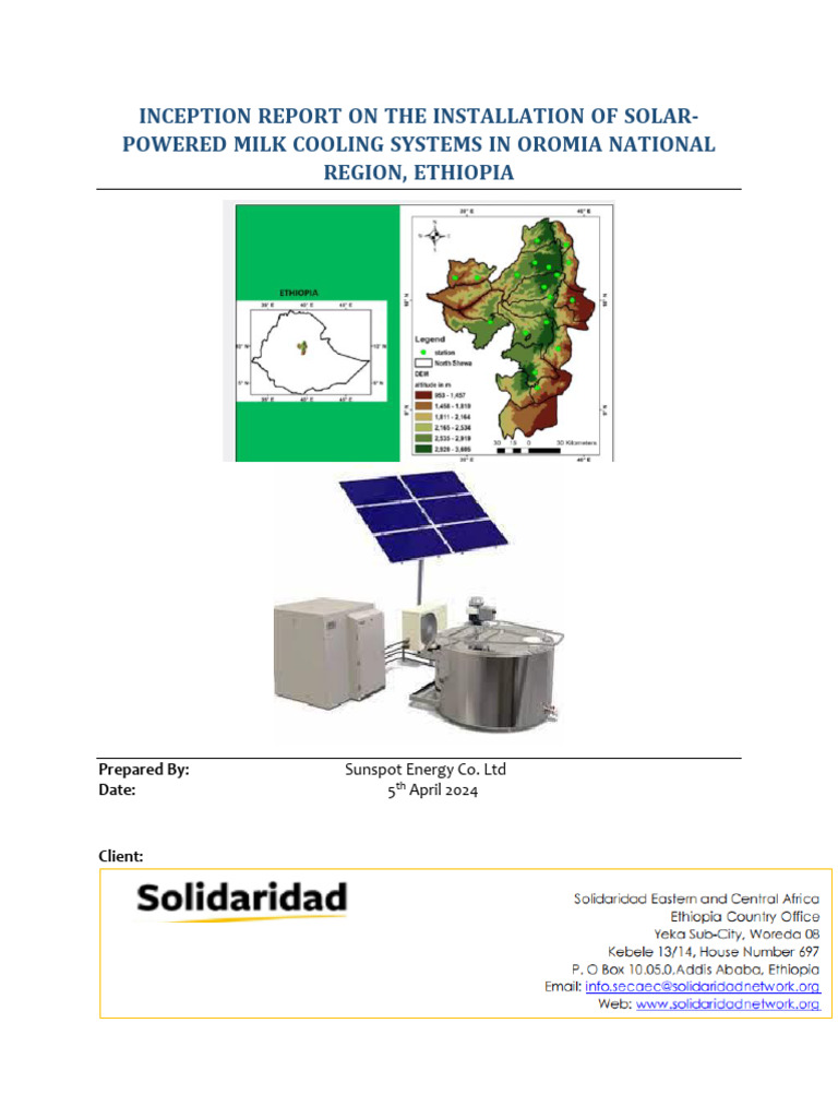 Inception Report On The Installation of Solar | PDF | Photovoltaics ...