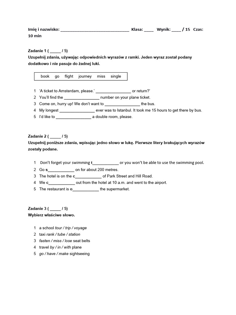 Podrózowanie I Turystyka | PDF