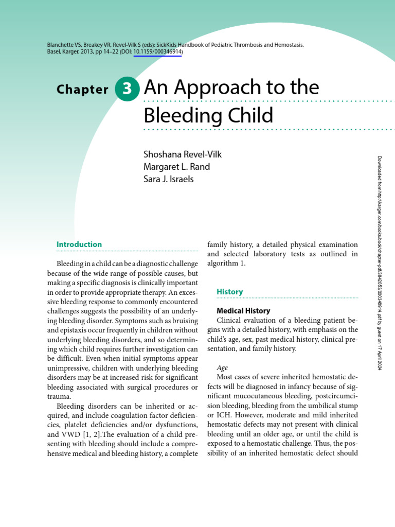 Approach Bleeding | PDF | Bleeding | Coagulation