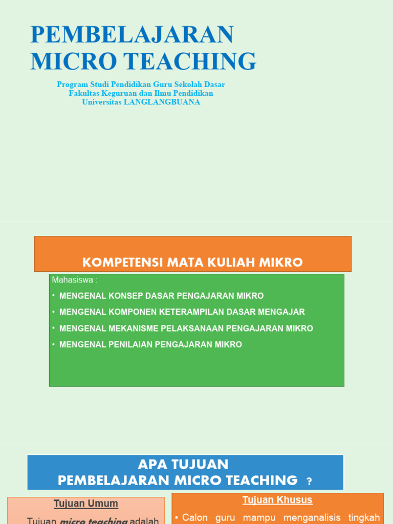 PEMBELAJARAN MICRO TEACHING PPT | PDF