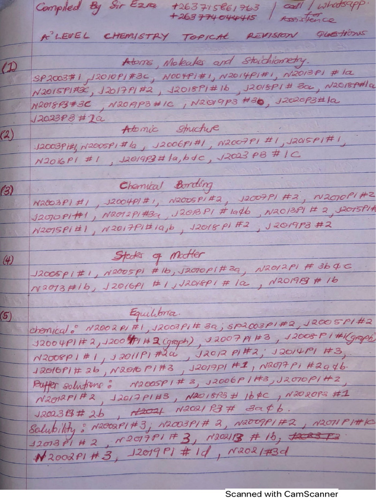 Physical Chemistry Topical Revision Ques | PDF