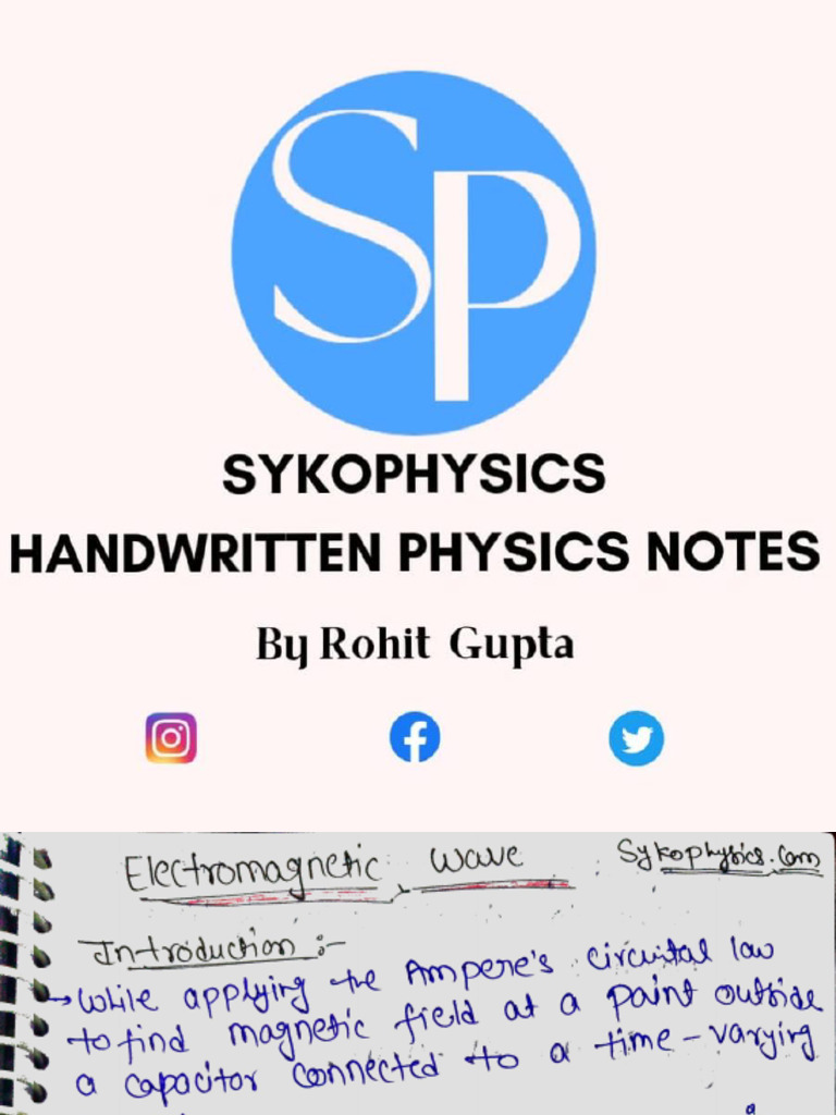 Electromagnetic Waves Class 12 Physics Notes by Sykophysics | PDF