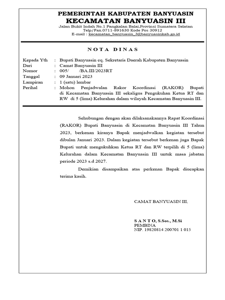 Nota Dinas | PDF
