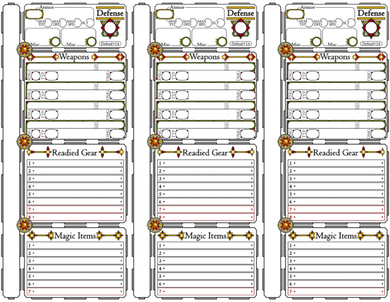 TotED Character Loadout Sheet | PDF