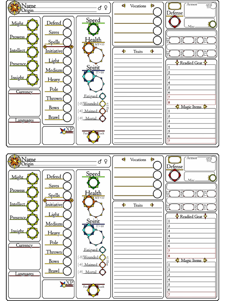 TotED NPC Half Sheet | PDF