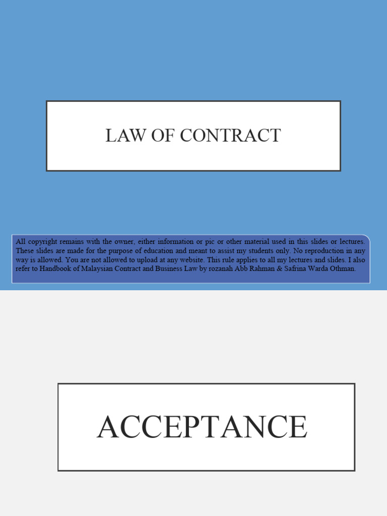 L2 Part2 Law of Contract Acceptance | PDF | Private Law | Contract Law
