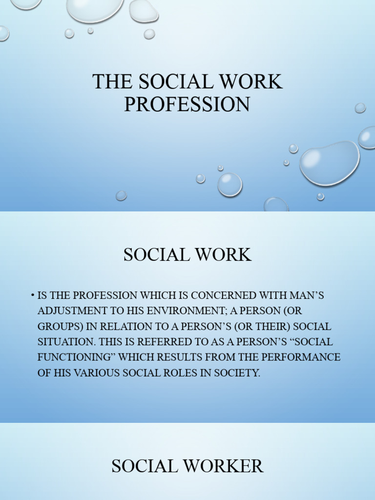Understanding the Social Work Profession | PDF | Social Work ...