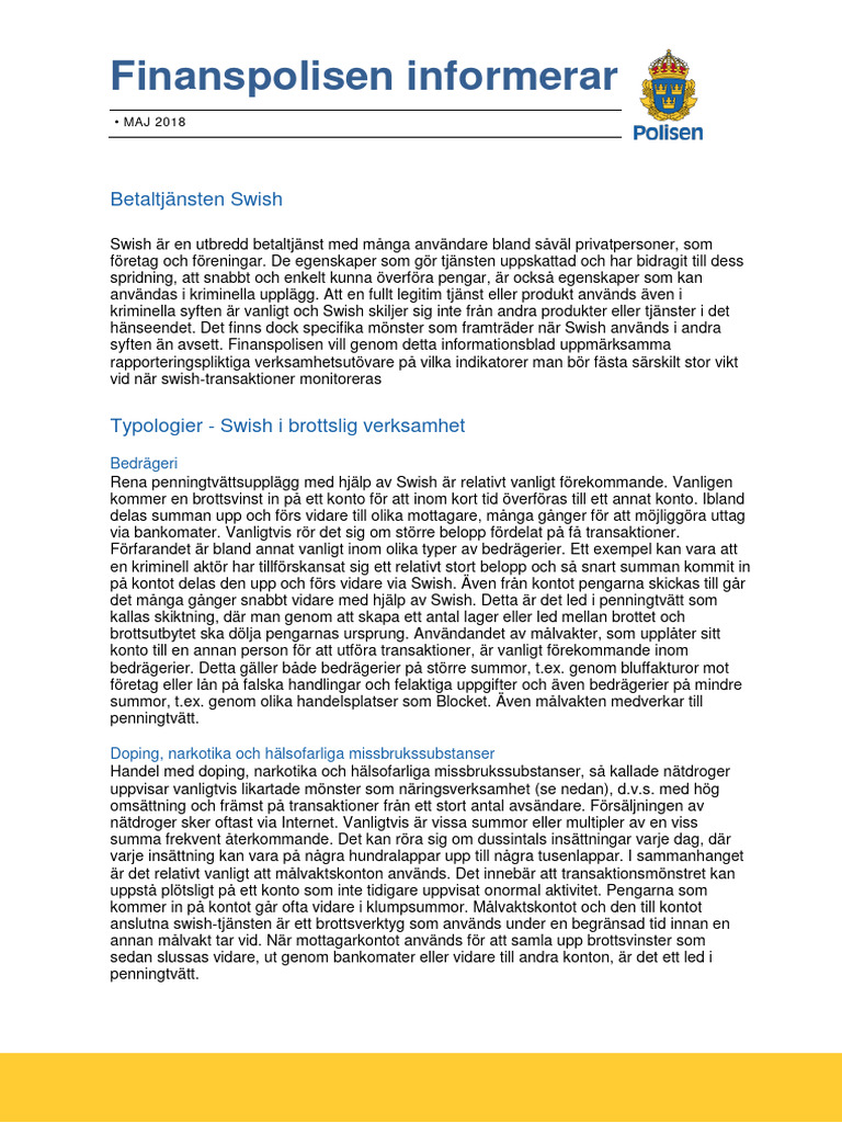 FIPO Informationsblad Swish | PDF