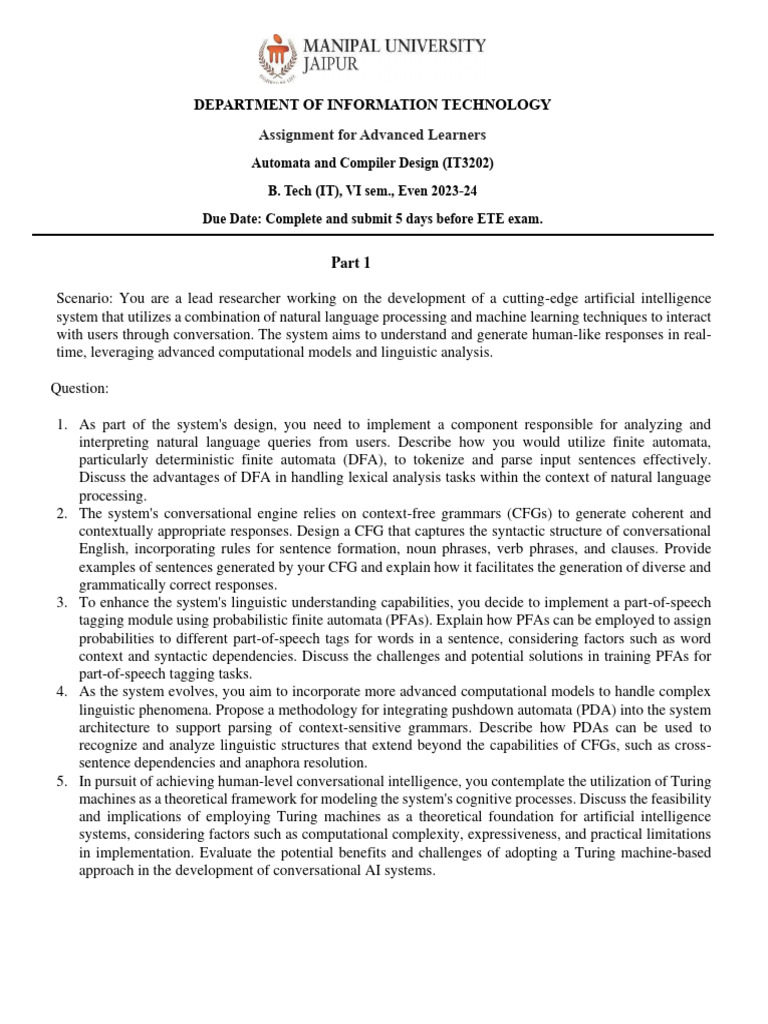 Assignment For Advance Learner (Automata and Theory) | Download Free ... Assignment For Advance Learner (Automata and Theory) | Download Free ...