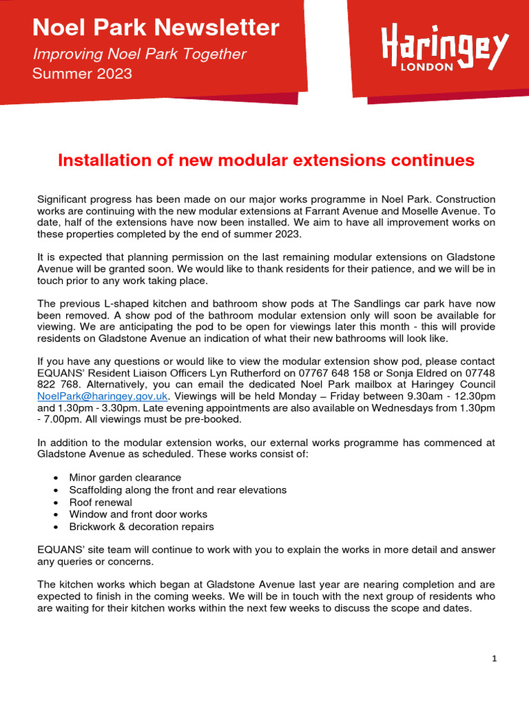 Noel Park Newsletter Issue 5 Summer 2023 | PDF