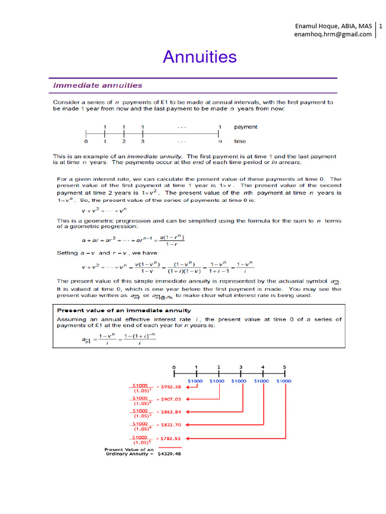 Annuities | Download Free PDF | Investing | Actuarial Science