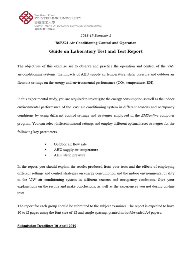VAV Air Conditioning Test Report Guide | PDF | Computers | Technology ...