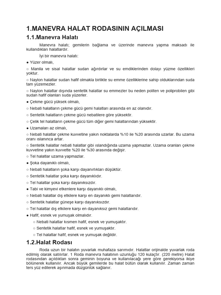 Manevra Halat | PDF