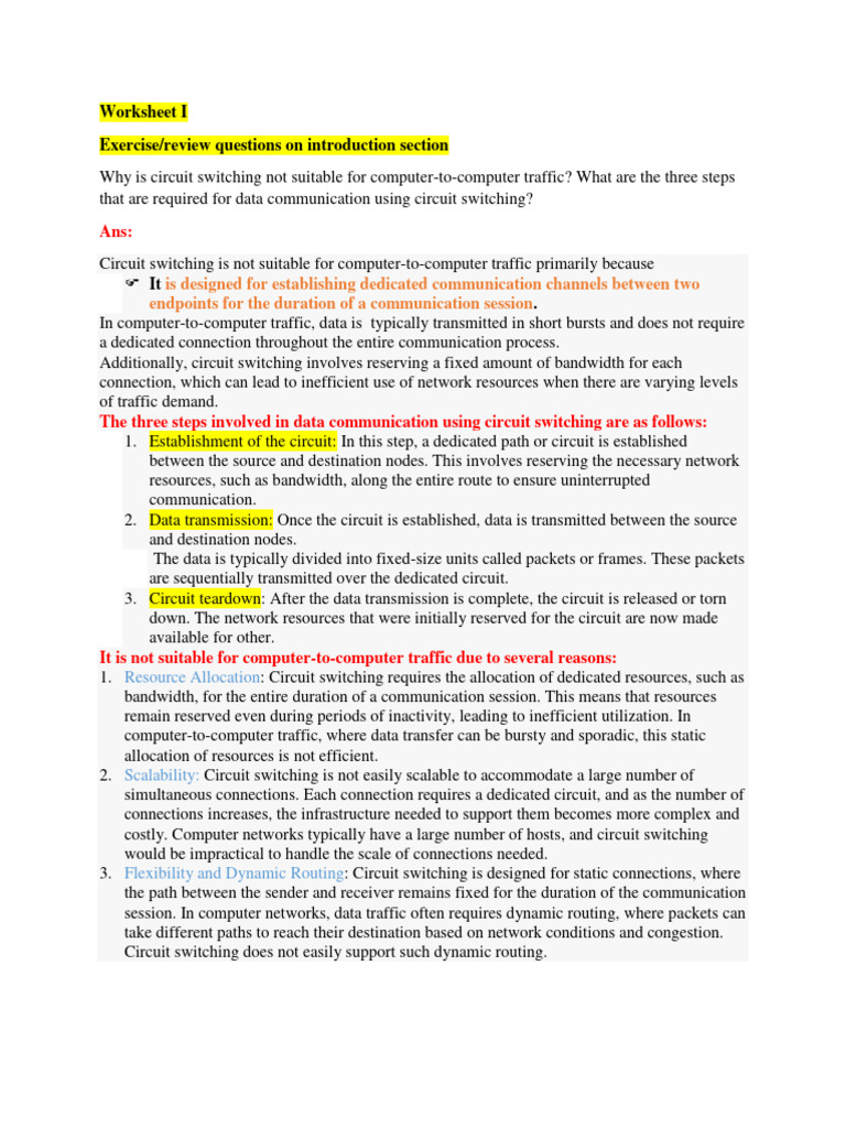 Worksheet I Answer Data | Download Free PDF | Internet Protocols | Port ...