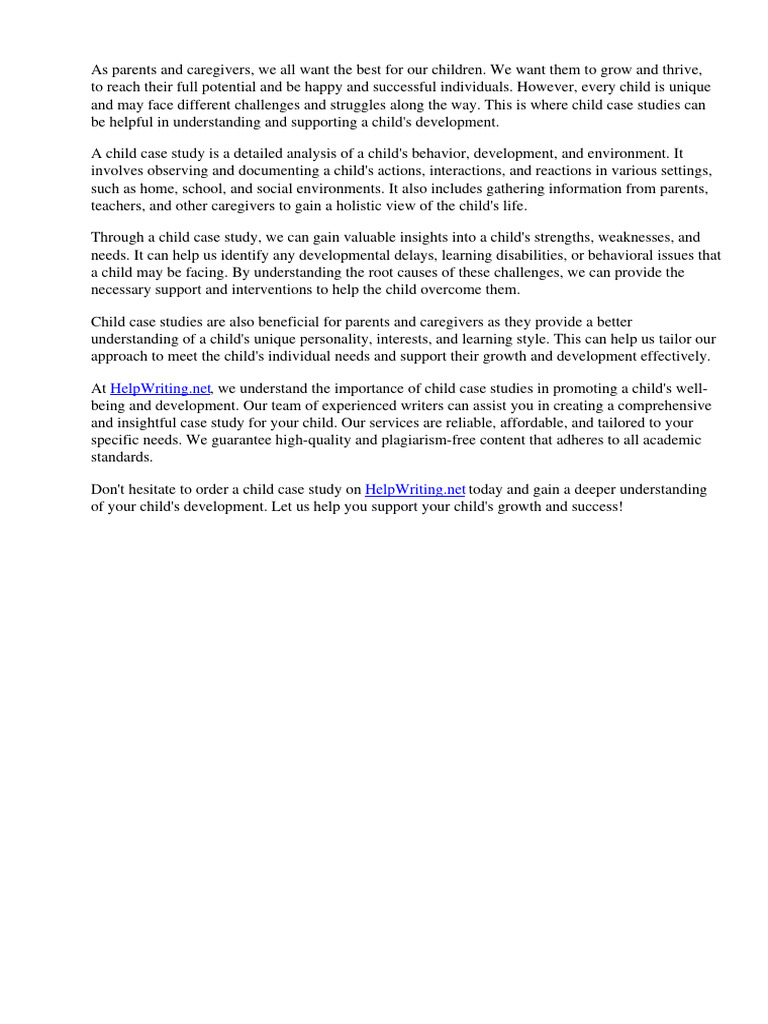 Child Case Study | PDF | Teachers | Caregiver