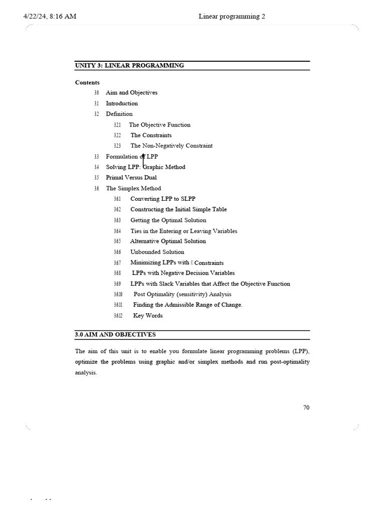 Linear Programming 2 | Download Free PDF | Mathematical Optimization | Linear Programming
