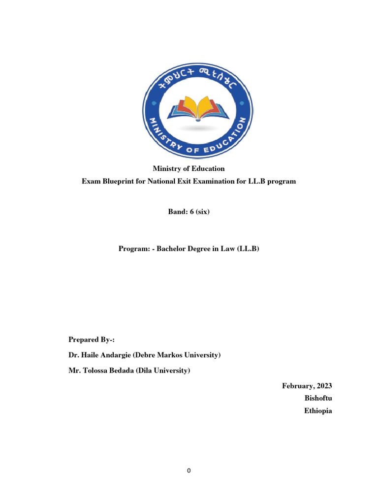 LL.B Exit Exam Blueprint 2023 | PDF | Taxes | Evidence (Law)