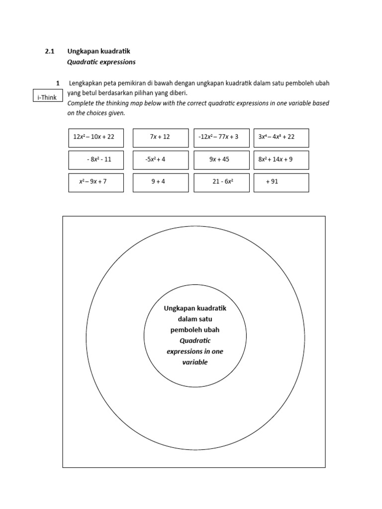 Contoh Peta Ithink Math | PDF