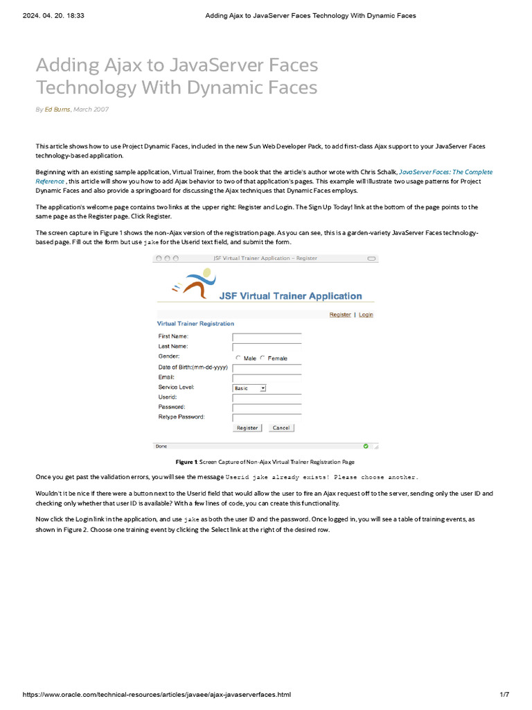 Adding Ajax To JavaServer Faces Technology With Dynamic Faces ... Adding Ajax To JavaServer Faces Technology With Dynamic Faces ...