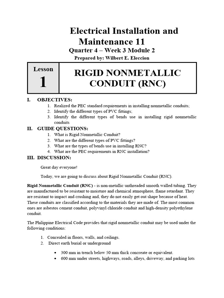 Rigid Nonmetallic Conduit Overview | PDF | Polyvinyl Chloride ...